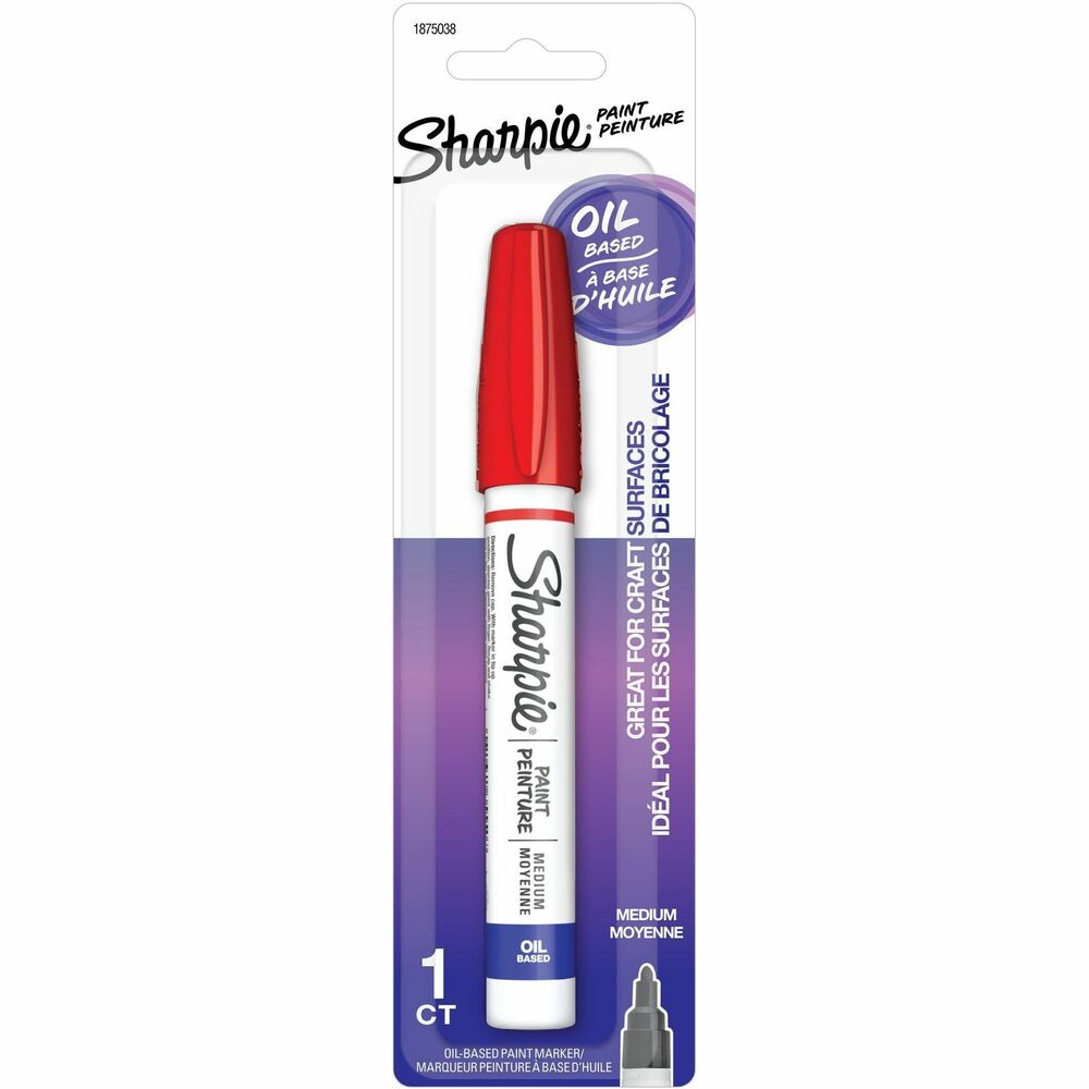 Sharpie Oil-Based Paint Markers - Medium Marker Point - Red Ink - Oil ...