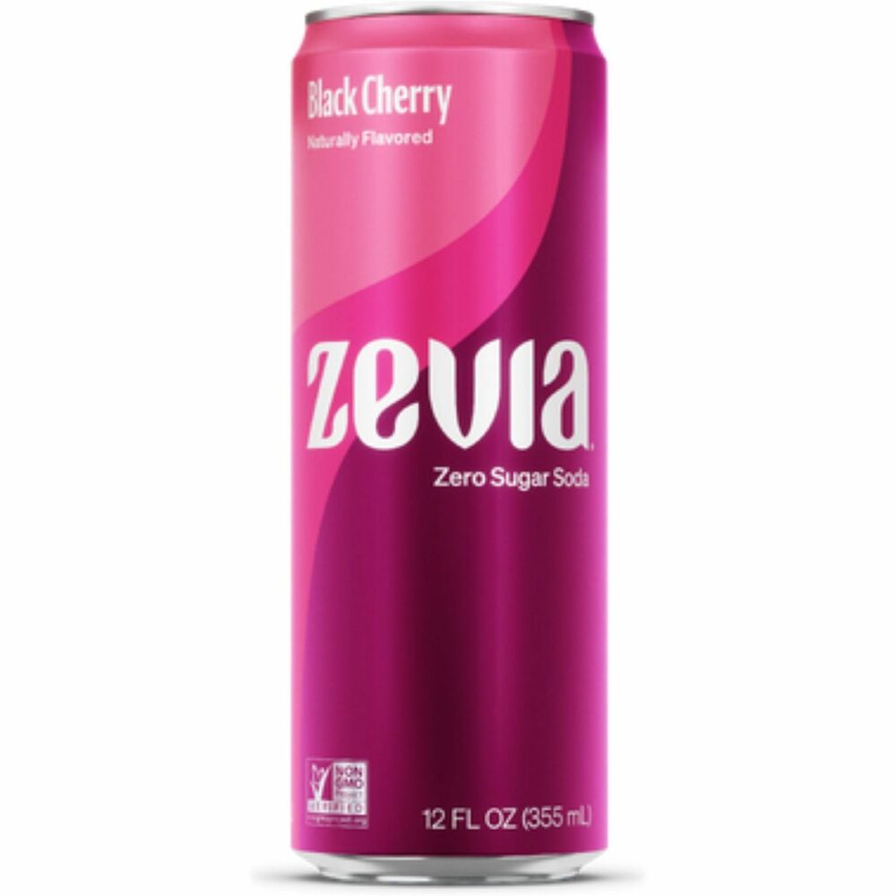 Zevia Zero Sugar Soda - Ready-to-Drink - Sugar Free - 12 fl oz (355 mL) - Black Cherry - 12 ...