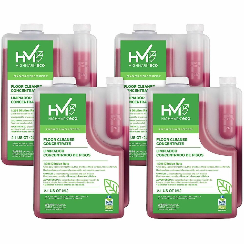 Highmark® ECO Floor Cleaner Concentrate, 2-Liter, Red, Case Of 4 ...