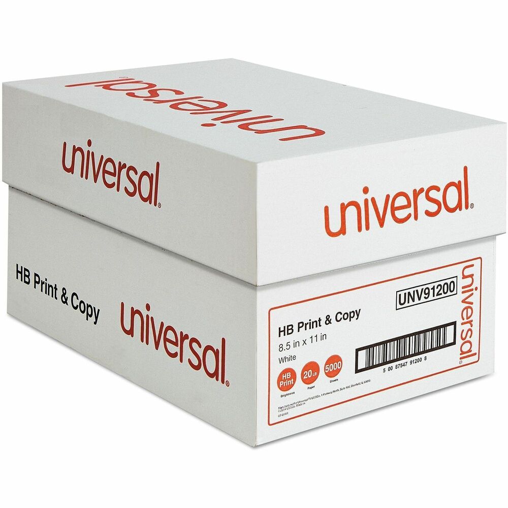 Universal Copy Paper - 20 lb Basis Weight - Smooth - White - 5000 ...