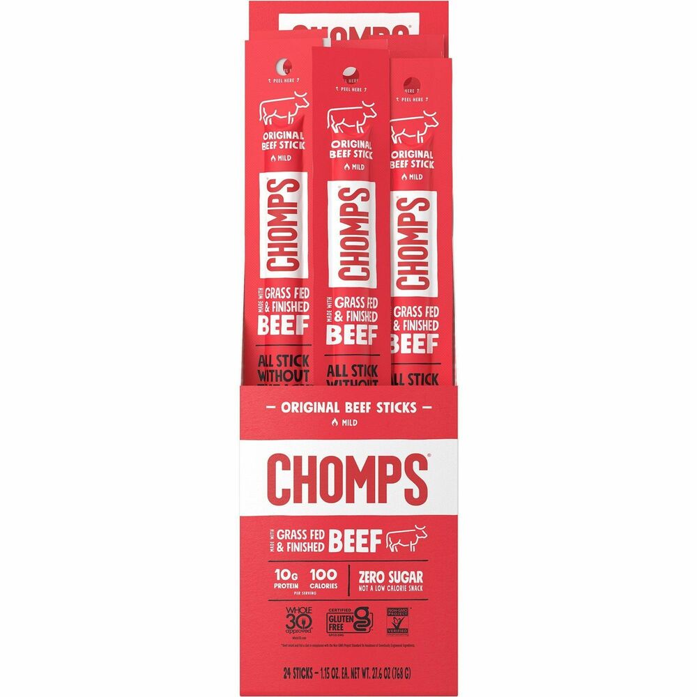 CHOMPS Original Beef Snack Sticks - Gluten-free - Original Beef Jerky ...