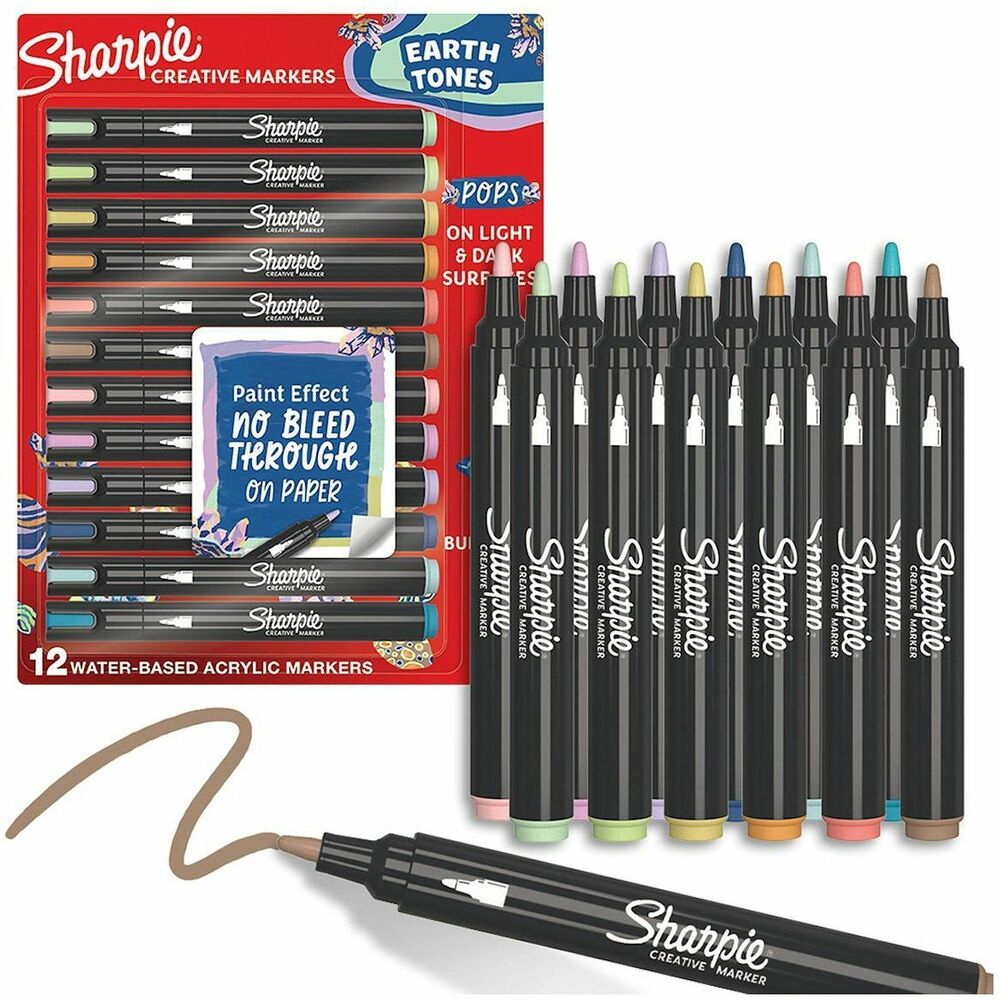 Sharpie Creative Markers - Bullet, Bold Marker Point - Assorted, Navy ...