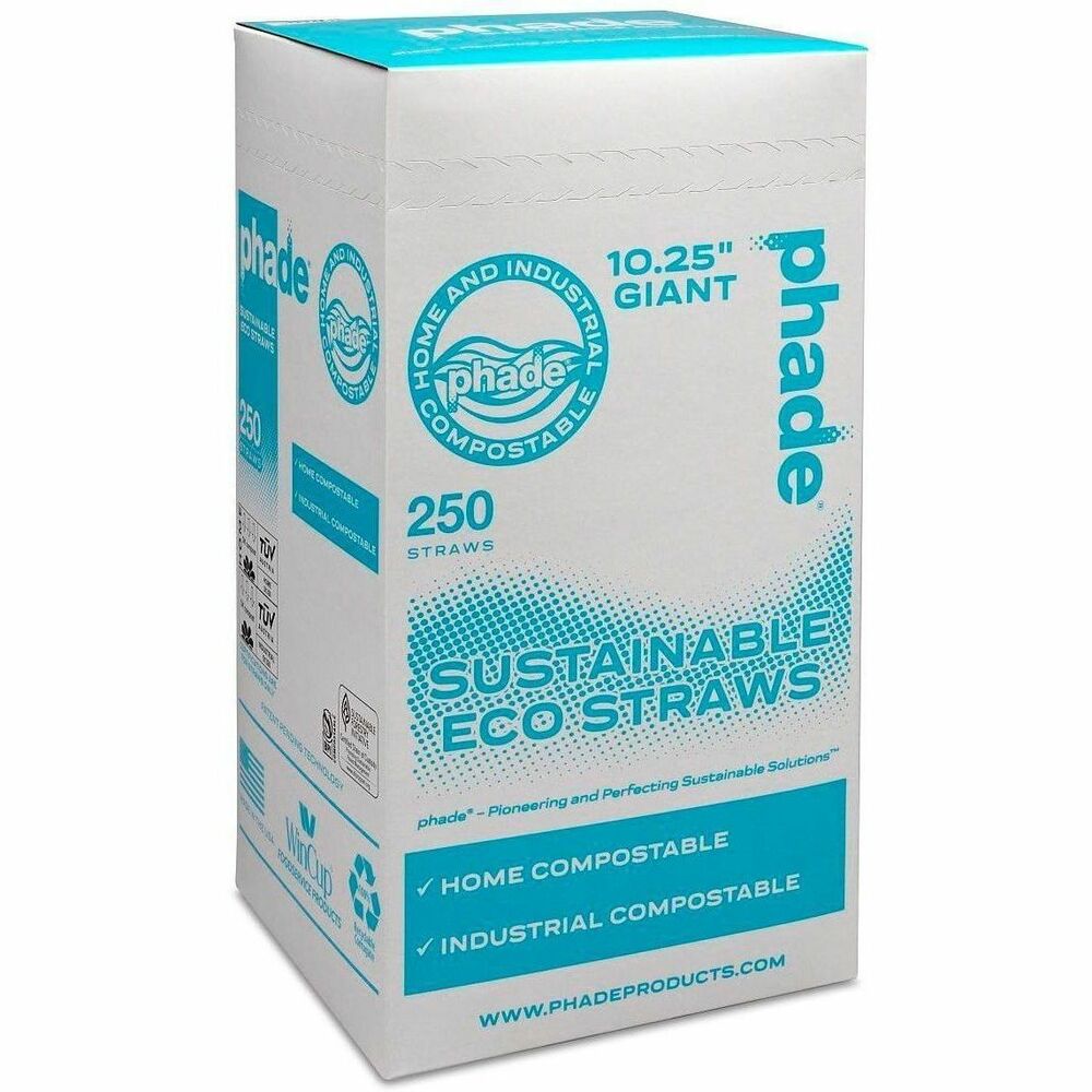 Phade Compostable Straws - 10.3" Height x - Polyhydroxyalkanoate (PHA ...