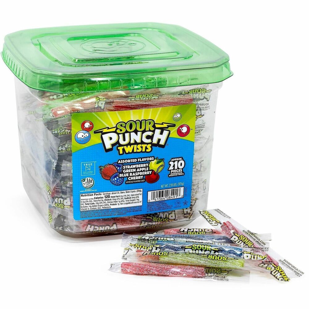 Green Rabbit Sour Punch Twists - Fruit, Cherry, Watermelon, Apple ...