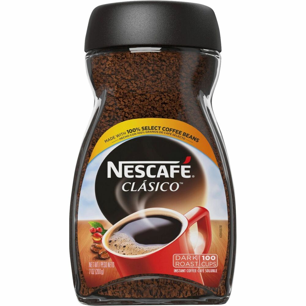 Nescafe Instant Clasico Dark Roast Instant Coffee - Dark - Instant - 6 ...