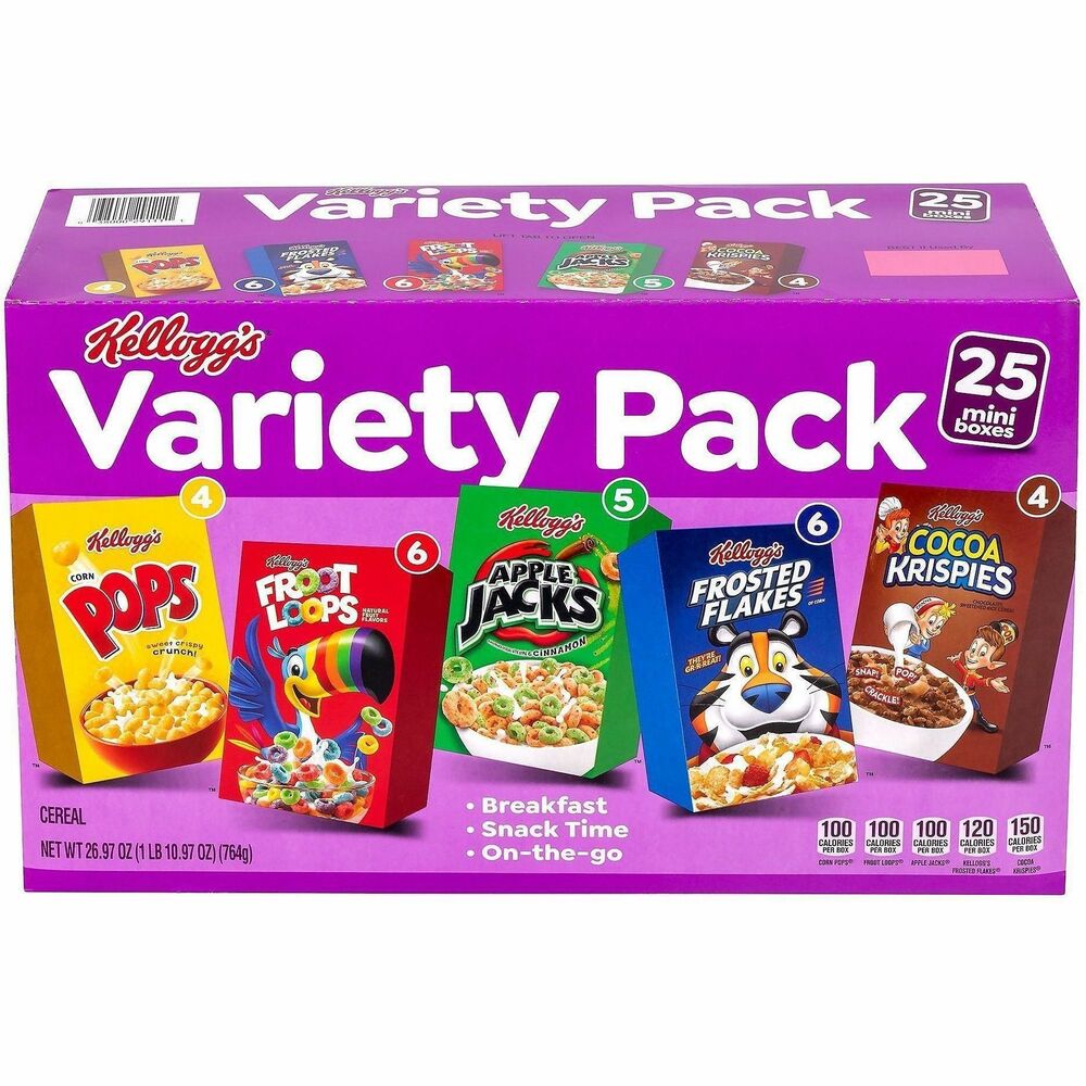 Kellogg's Cereal Variety Pack - Assorted - 25/Bag - 1 / Carton - Herald ...