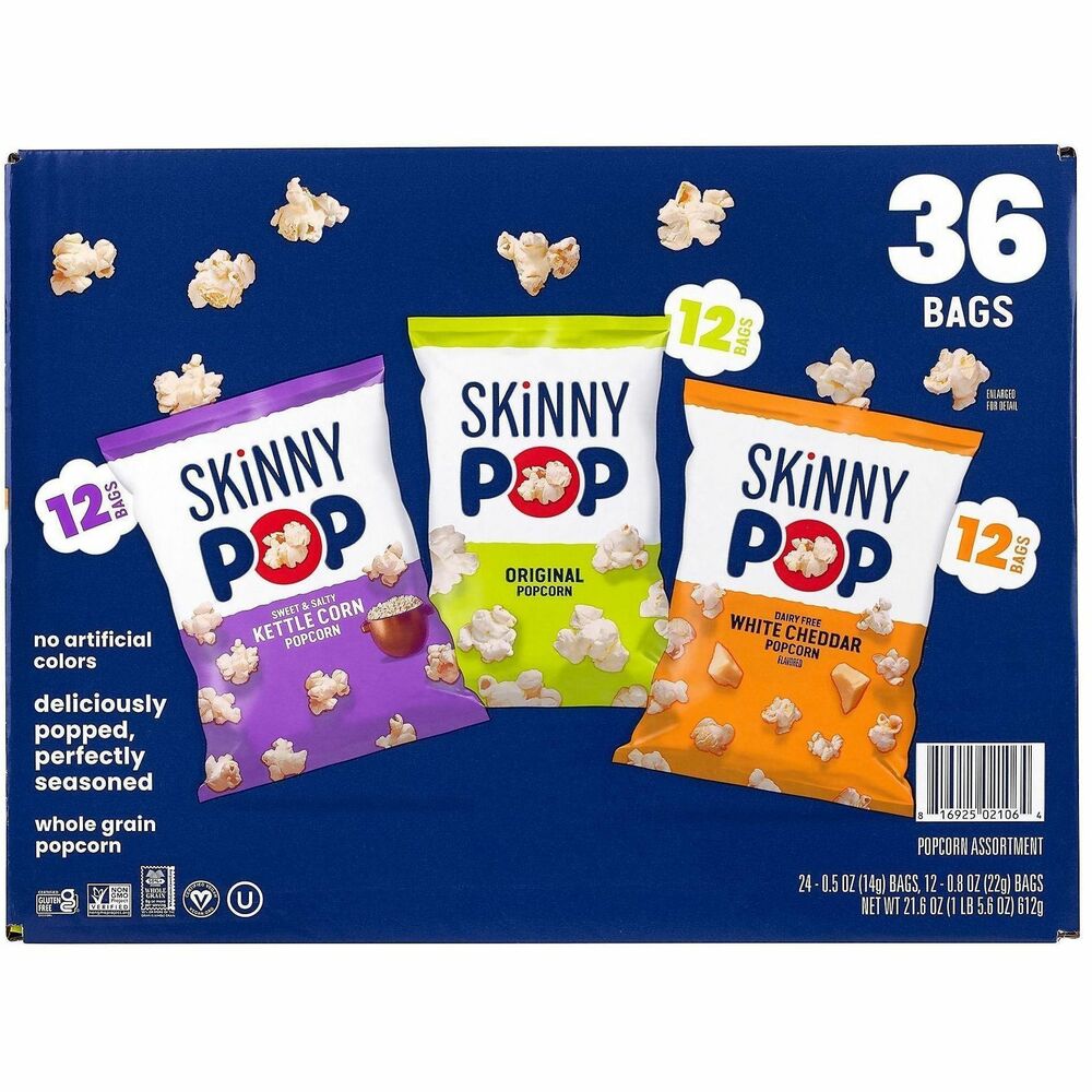 SkinnyPop Popcorn Variety Pack - Preservative-free - Assorted - 36/Bag ...