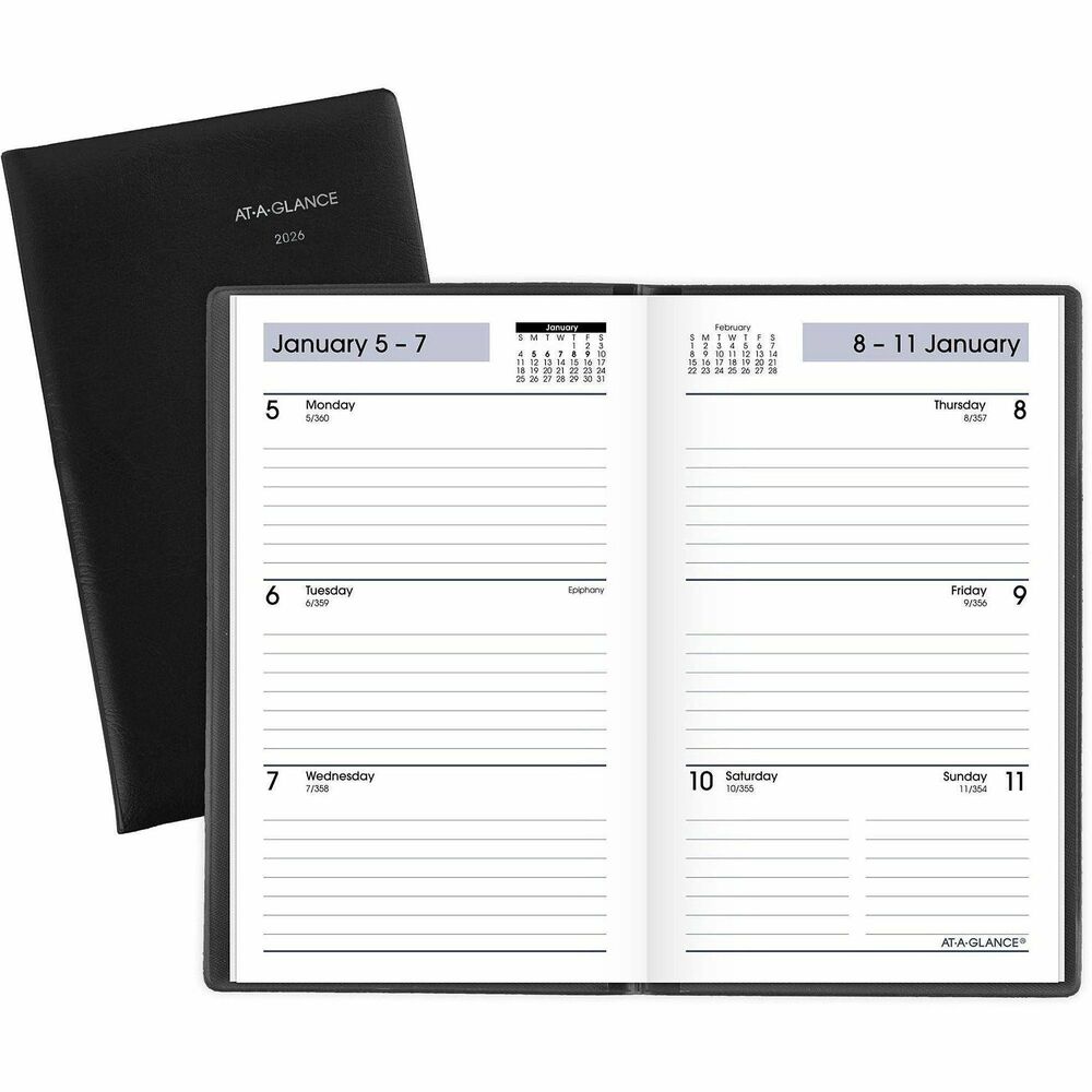 At-A-Glance Weekly Planner, Black, Pocket, 3 1/2" x 6" - Pocket ...