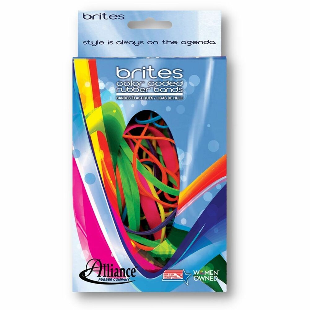 Alliance Rubber Brites Color-Coded Rubber Bands - Size: #16, #18, #19 ...