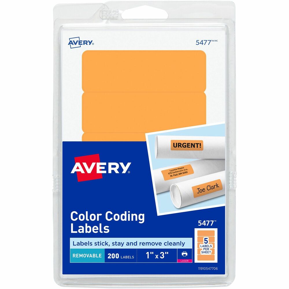 Avery® Rectangular Color-Coding Labels - 1" Width x 3" Length ...