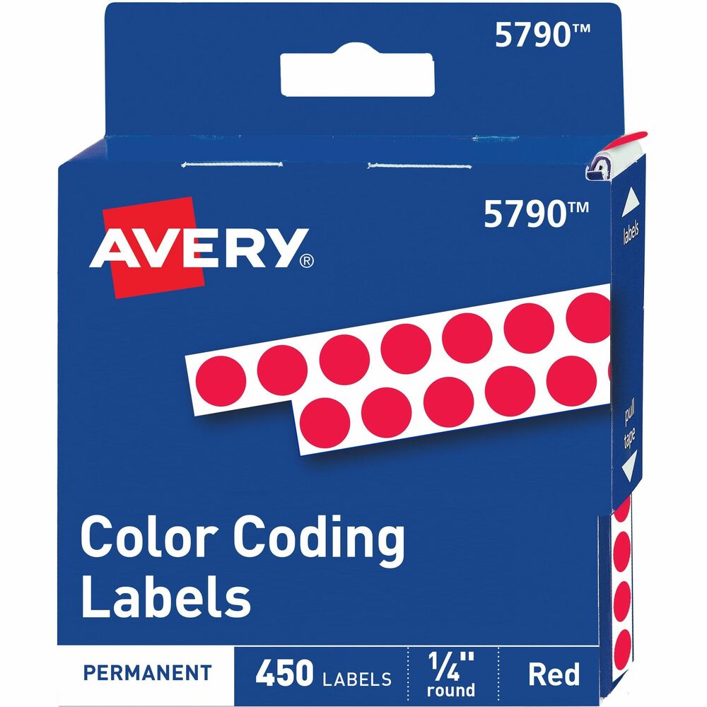 Avery® 1/4" Color-Coding Labels - 1/4" Diameter - Permanent Adhesive ...