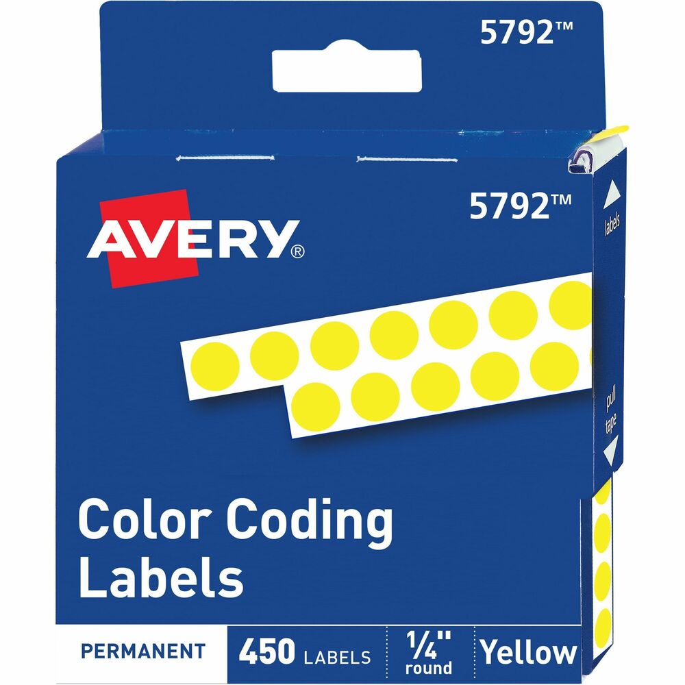 Avery® 1/4" Color-Coding Labels - 1/4" Diameter - Permanent Adhesive ...
