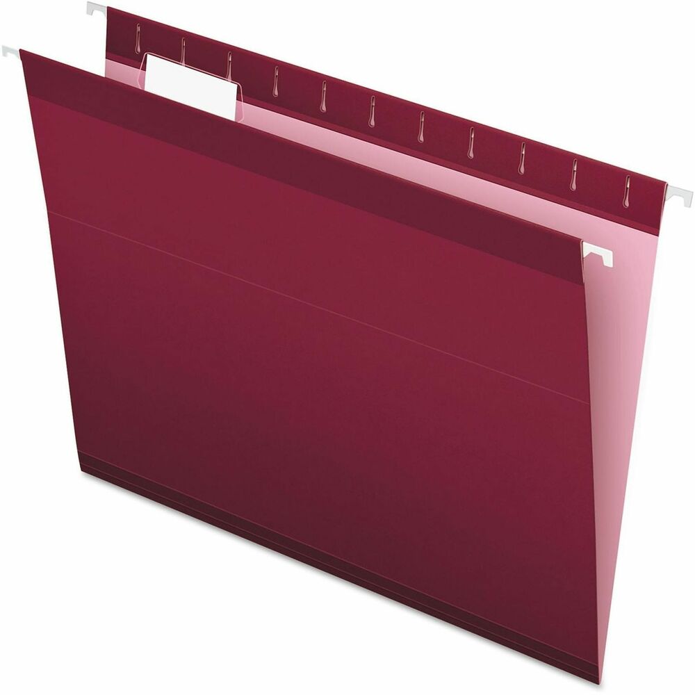 Pendaflex 1/5 Tab Cut Letter Hanging Folder - 8 1/2" x 11" - Burgundy ...