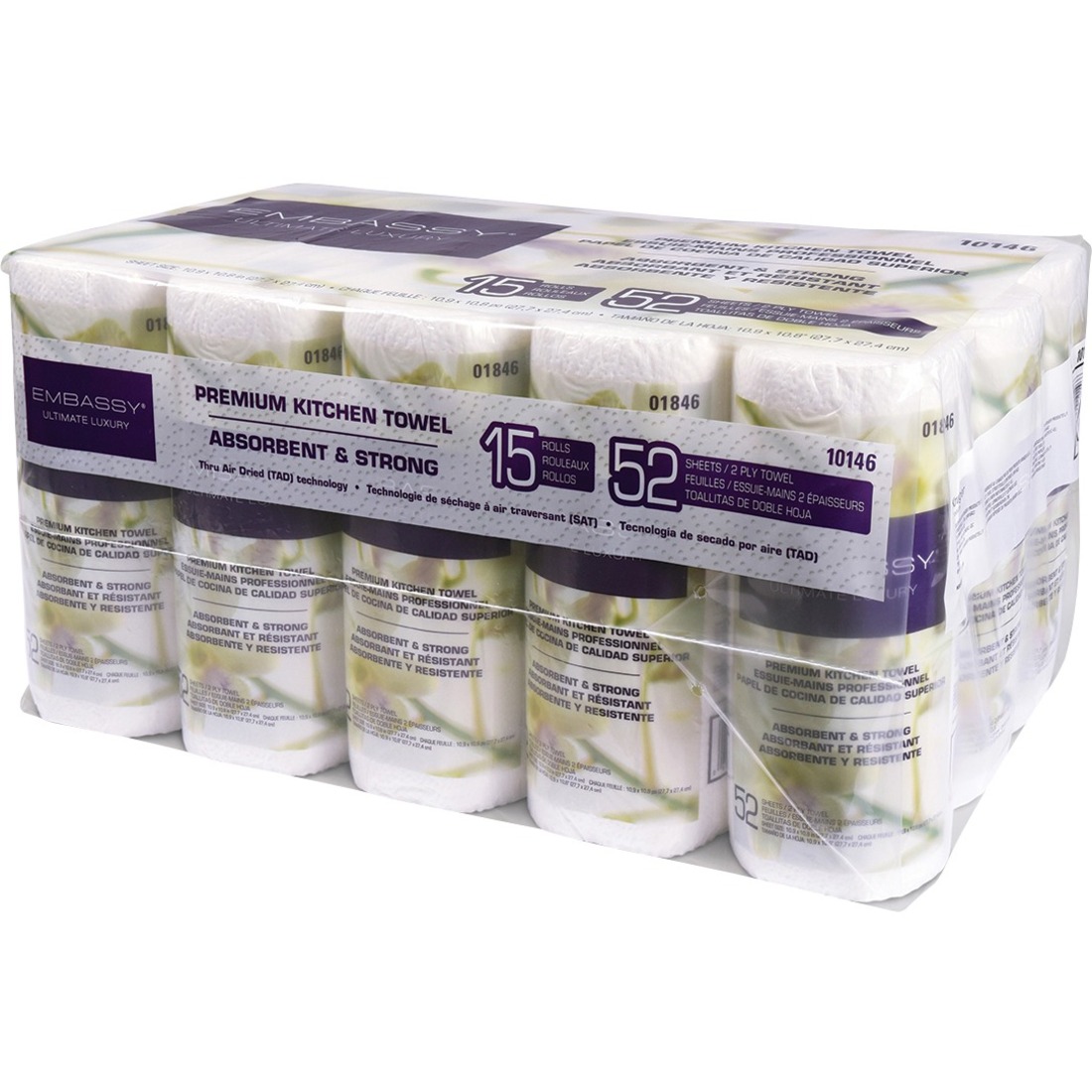 Embassy® Kitchen Towel Poly Pack - Towel - 10.90" (276.86 mm) Width x ...