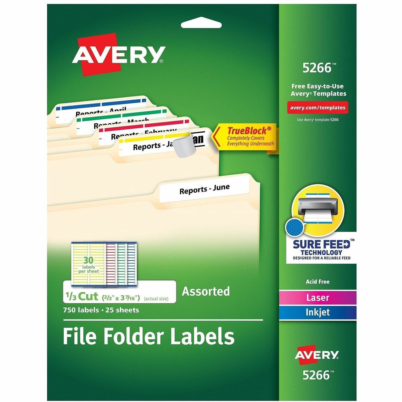 Avery® TrueBlock File Folder Labels | Parker's Workplace Solutions