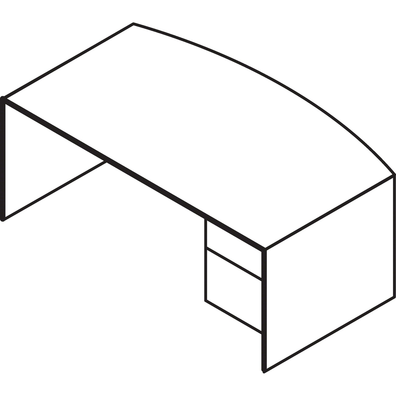 Lacasse Concept 400E Single Pedestal Bow Front Desk | Office City ...