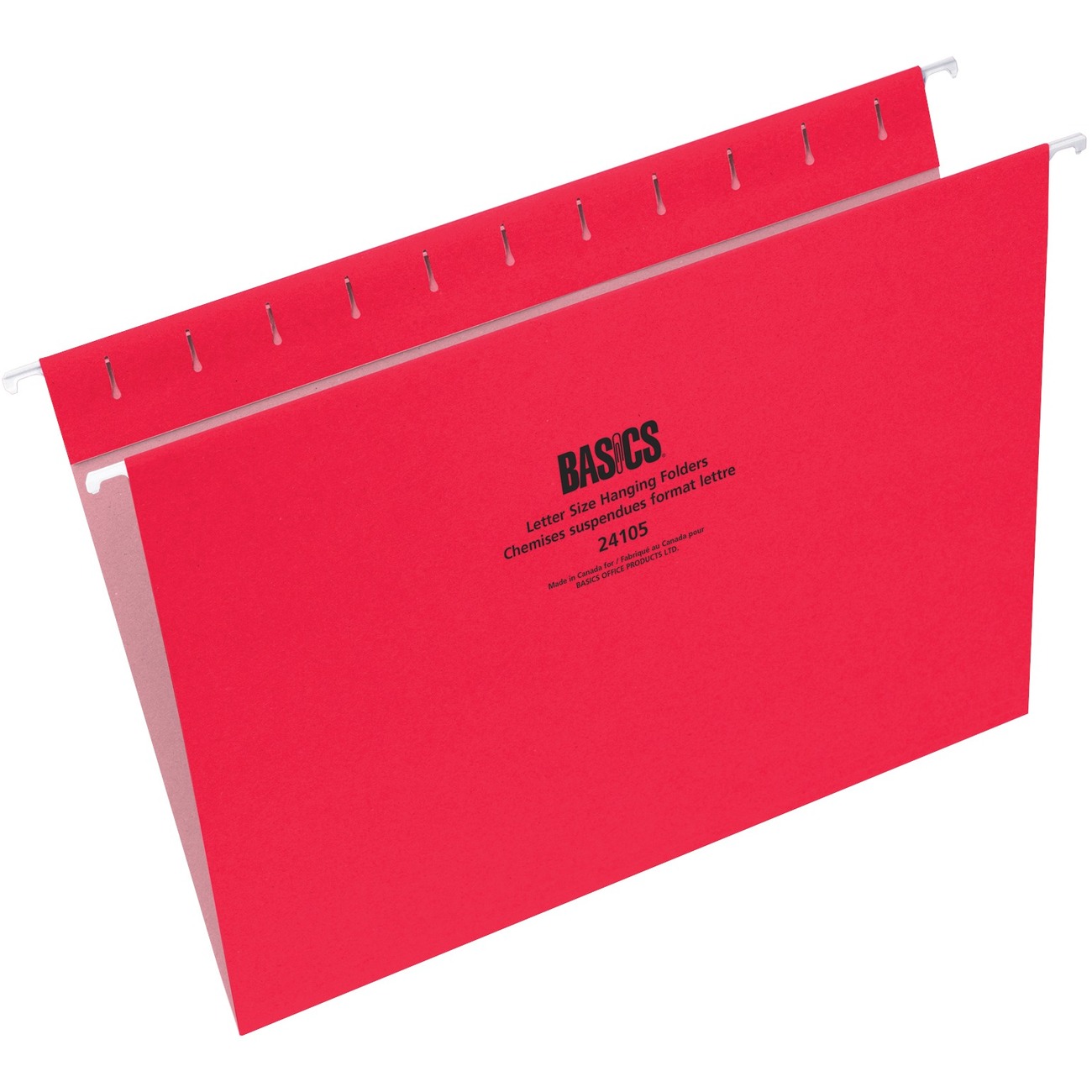 Basics® Coloured Hanging Folders Letter Red 25/box | Corbett Office Plus