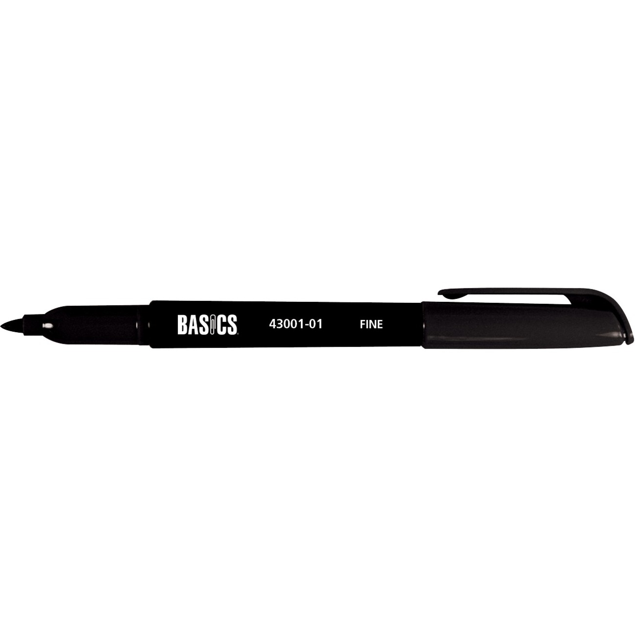 Basics® Permanent Markers Pen Style Fine Tip Black 12/box | Corbett ...