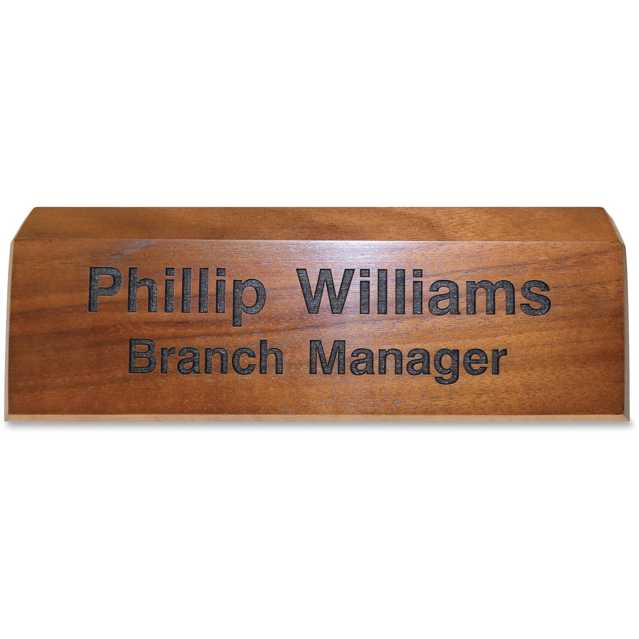 Xstamper Engraved Walnut Desk Sign | JD Office Products