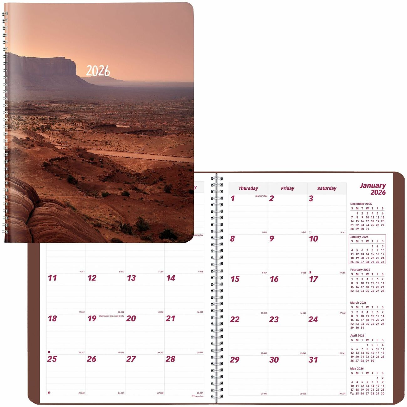Brownline 2026 Essential 14-Month Planner - December to January - 11" x ...