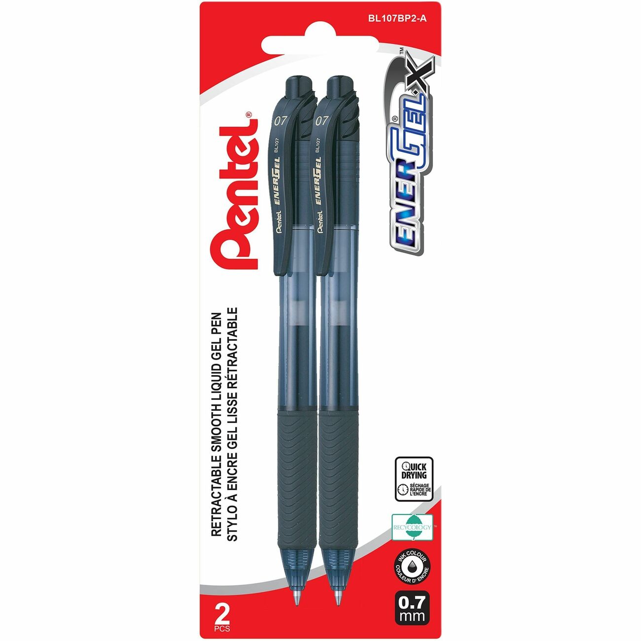 Pentel EnerGel X Retractable Liquid Gel Rollerball Pen, 0.7mm Medium ...