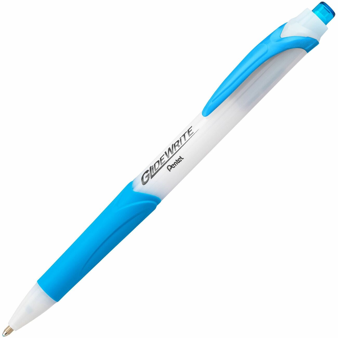 Pentel GlideWrite Retractable Ballpoint Pen, 1.0mm Bold Point, Sky Blue ...