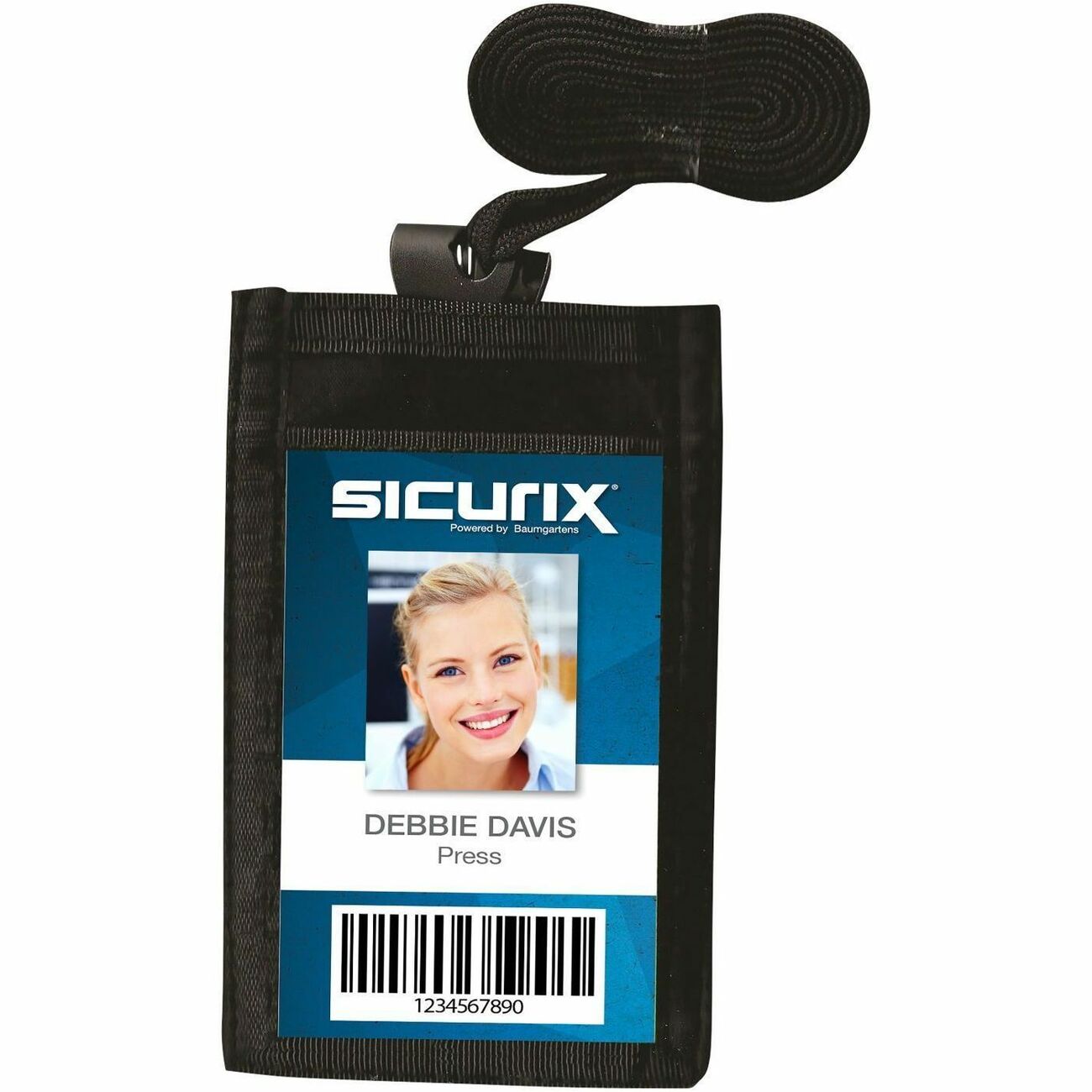 SICURIX ID Neck Pouch Badge Holder Vertical Adjustable Cord Black ...