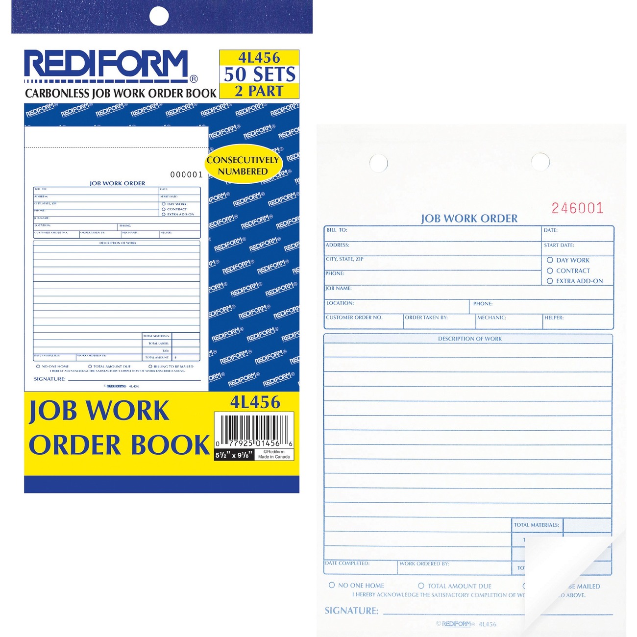 Rediform 2-part Job Work Order Book | Office Express