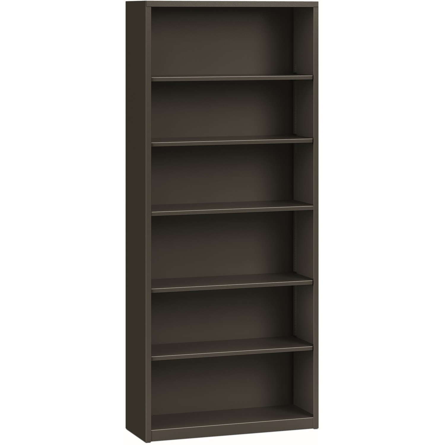 HON Brigade Steel Bookcase | 6 Shelves | 34-1/2"W | Charcoal Finish ...
