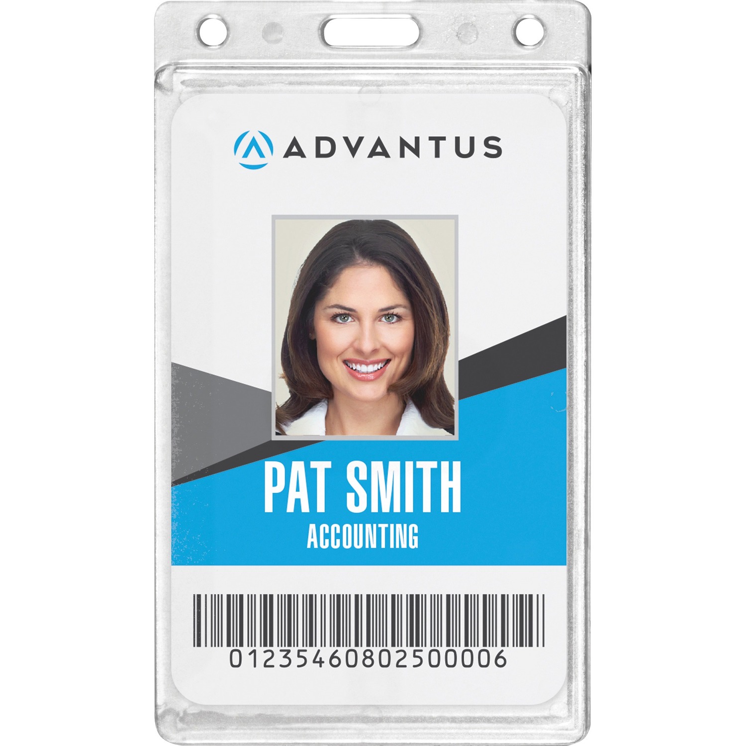 Advantus Frosted Vertical Rigid ID Holder - ID Badges & Supplies ...