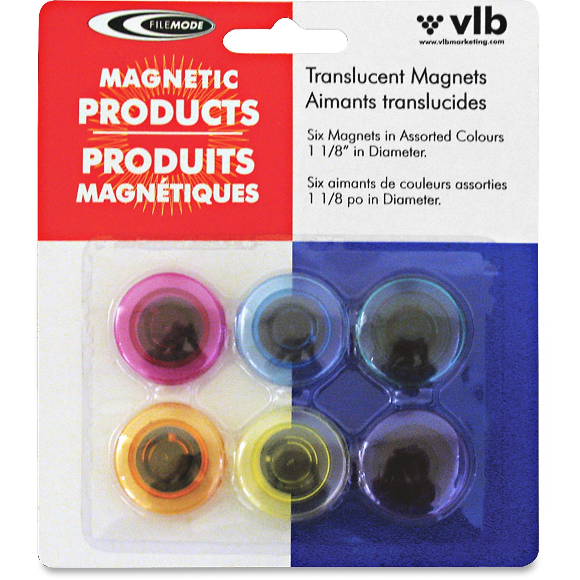 Filemode Round Translucent Colourful Magnets - 6 - 1.13" (28.58 mm ...