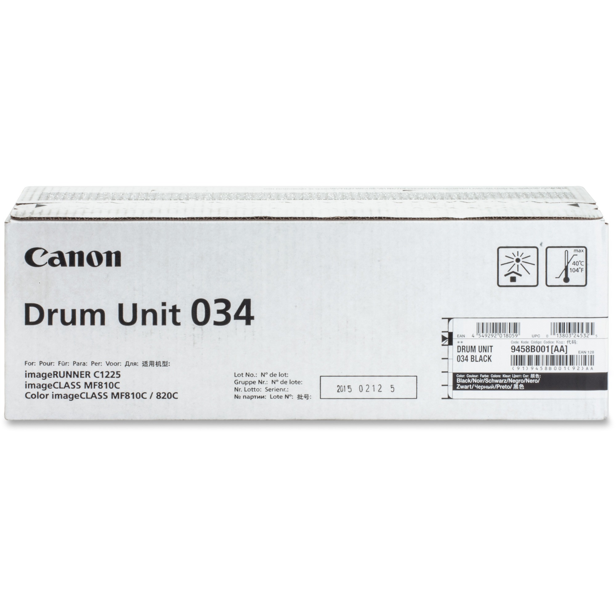 Canon 9458b001aa Drum Unit 034 Black Imaging Toner Cart Crg034dbk for ...