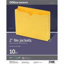 Office Depot® Brand Color File Jackets, 2" Expansion, 8 1/2" x 11 ...