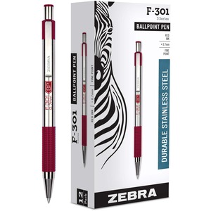 Zebra Pen F-301 Retractable Ballpoint 0.7mm Red Dozen