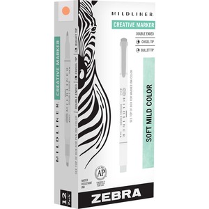 Zebra Pen Mildliner Double Ended Highlighter Apricot Dozen
