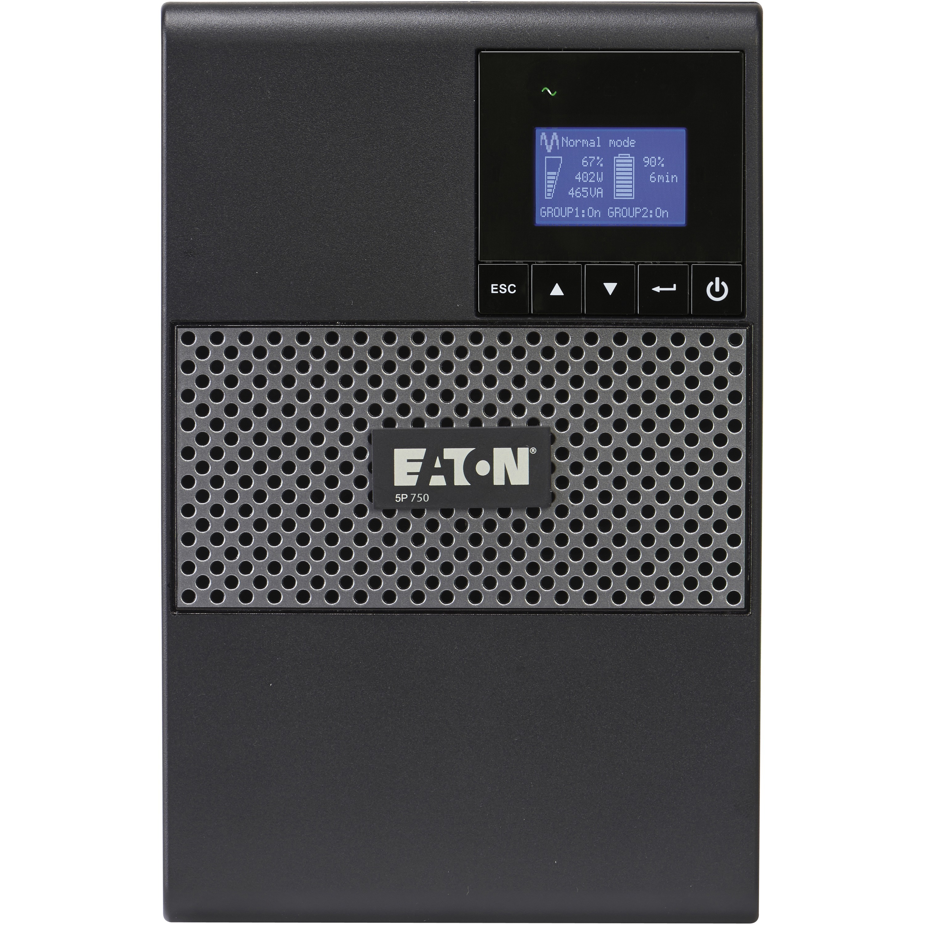 Eaton 5P 750VA 600W 120V Line-Interactive UPS, 5-15P, 8x 5-15R Outlets, True Sine Wave ...