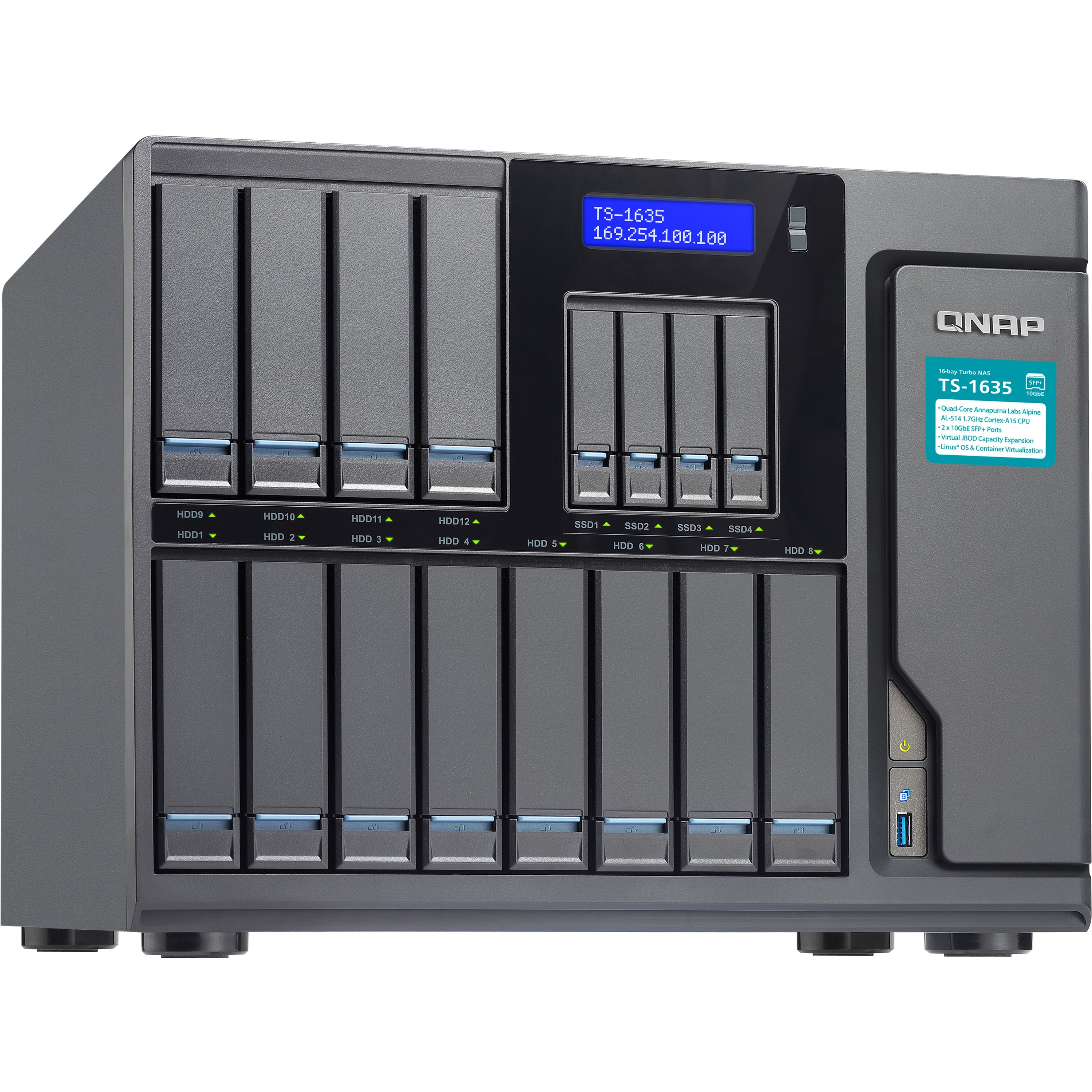 QNAP Turbo NAS TS-1635 16 x Total Bays SAN/NAS Storage System - Desktop ...