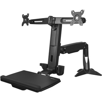 Startech.com Sit Stand Dual Monitor Arm, For Two Monitors up to 24in ...