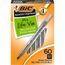BIC Round Stic Xtra Life Ballpoint Pen Value Pack, Stick, Medium 1 mm, Black Ink, Smoke Barrel ...