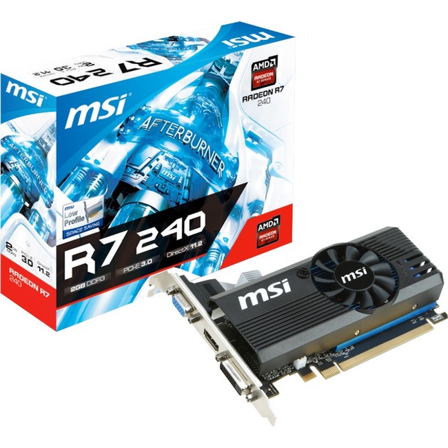 MSI R7 240 2GD3 LP Radeon R7 240 Graphic Card - 730 MHz Core - 780 MHz ...
