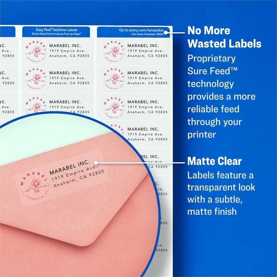 Avery Return Address Labels 1 2 X 1 3 4 800 Clear Labels 18667