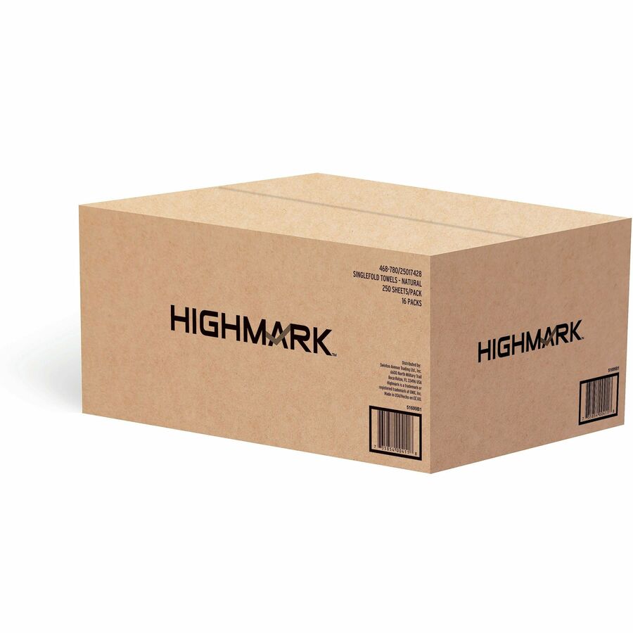 Highmark® ECO Single-Fold 1-Ply Paper Towels, 100% Recycled, Natural ...