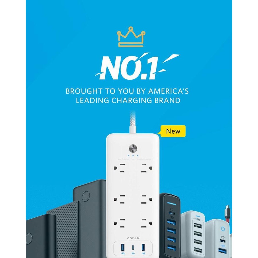 Anker PowerPort Strip PD 6 Power Strip and Wall Socket A9162-A9162121