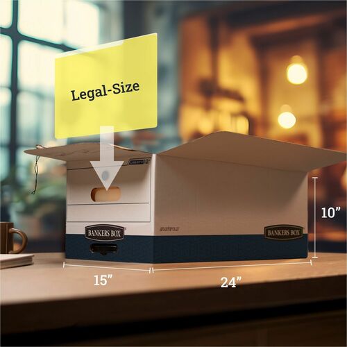 Bankers Box Liberty File Storage Boxes, 24 in Legal, String/Button Tie ...