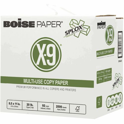 Boise X-9 Multi-Use SPLOX Copy Paper, 92 Bright, 20 lb, 8.5" x 11 ...