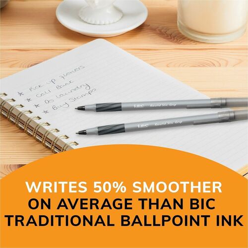 BIC Round Stic Grip Xtra Comfort Ballpoint Pen Value Pack, Easy-Glide ...