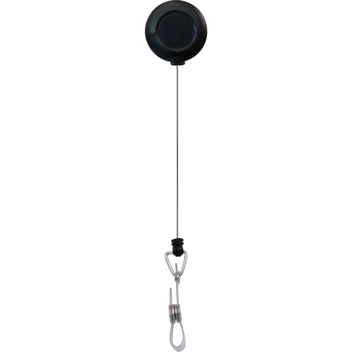 Advantus Snap Clip Retractable ID Reel, Black, 12/PK - W.B. Mason