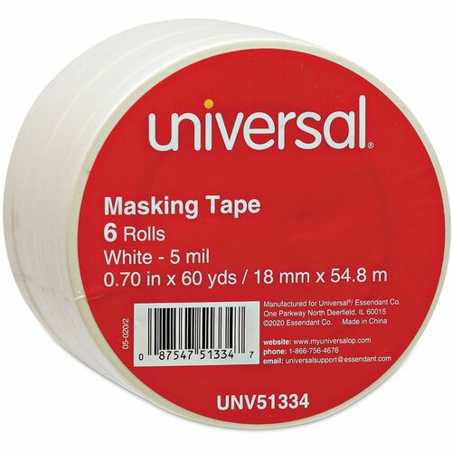 Universal Removable General-Purpose Masking Tape, 3" Core, 18 mm x 54.8 ...