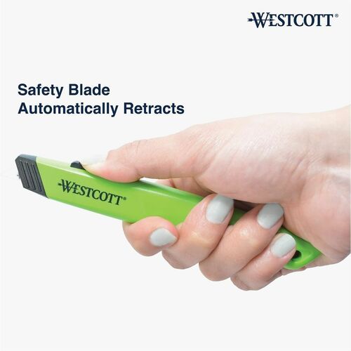 Westcott Safety Ceramic Blade Box Cutter, 5 1/2 in, Green - W.B. Mason