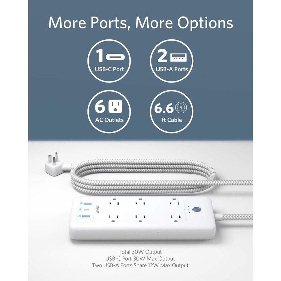 Anker PowerPort Strip PD 6 Power Strip and Wall Socket A9162-A9162121